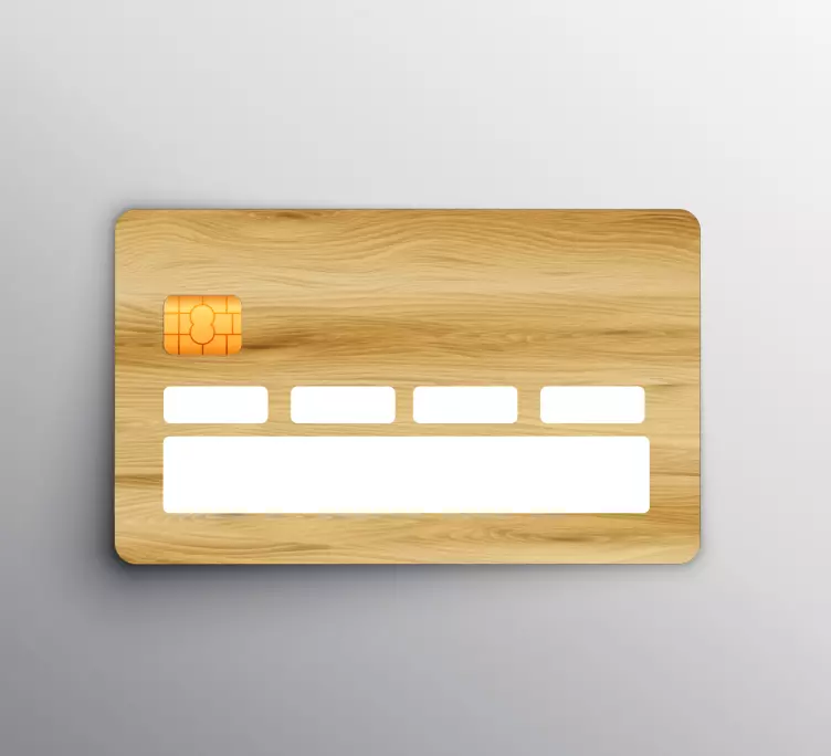 Credit card sticker wooden texture design